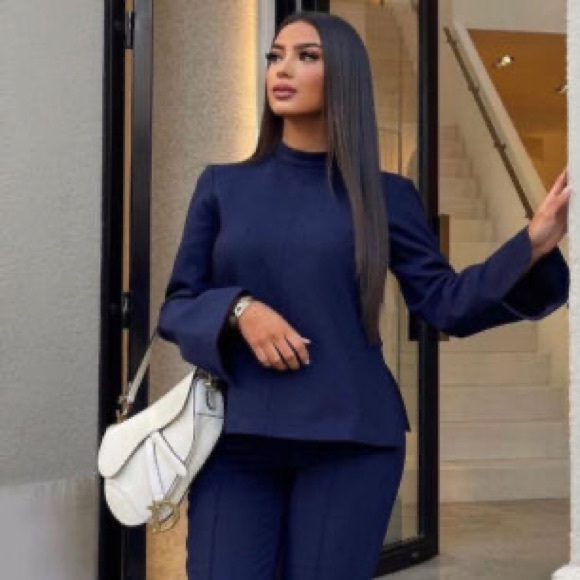 Zara | Tops | Zara Blue Top With Side Button Detail | Poshmark